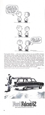 1962 FORD CHARLIE BROWN Vintage Print Ad Falcon Peanuts 5.5" x 14" | eBay
