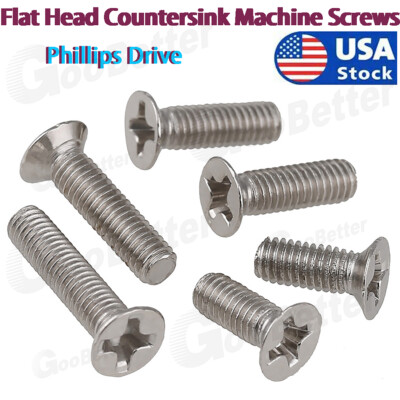 100X Phillips Cross Recess Countersunk Flat Head Machine Screws M1.2-M3 ...
