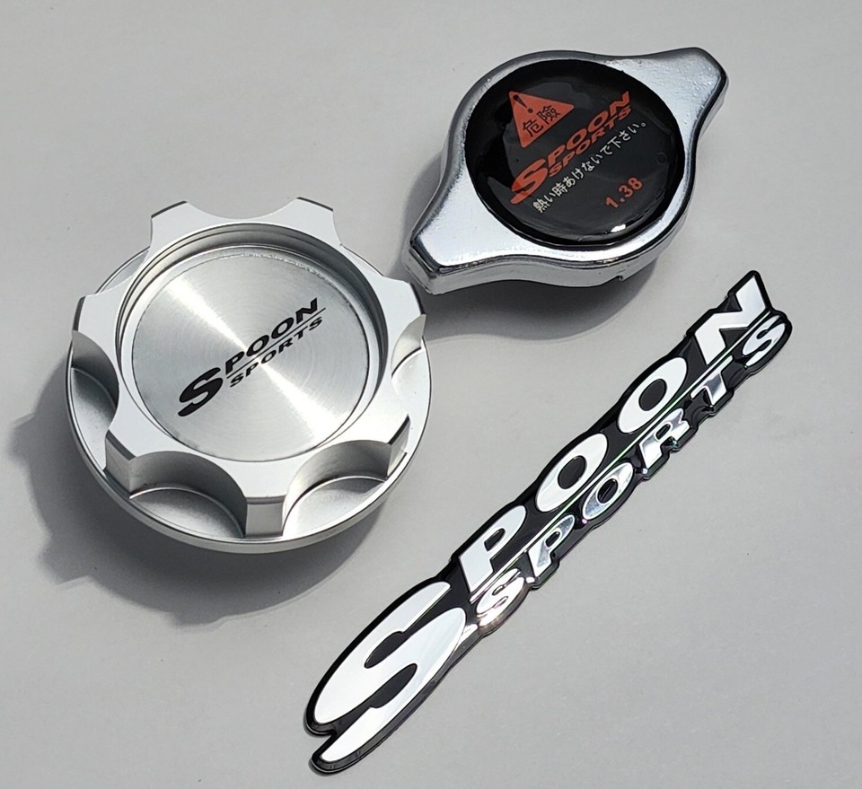 RADIATOR CAP + OIL CAP SILVER FOR HONDA & ACURA SPOON SPORTS CIVIC ...