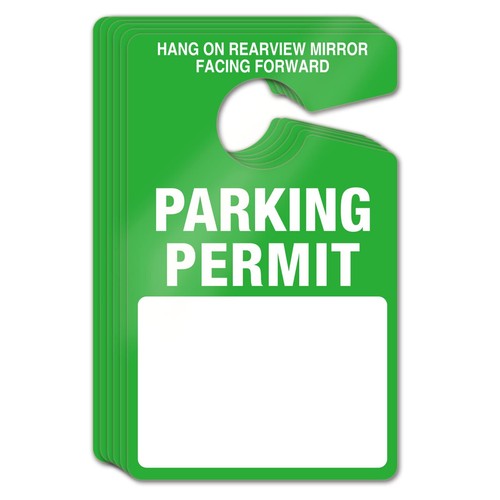 50 Pack Parking Permit Hang Tag -Poly Plastic Parking Placards ...