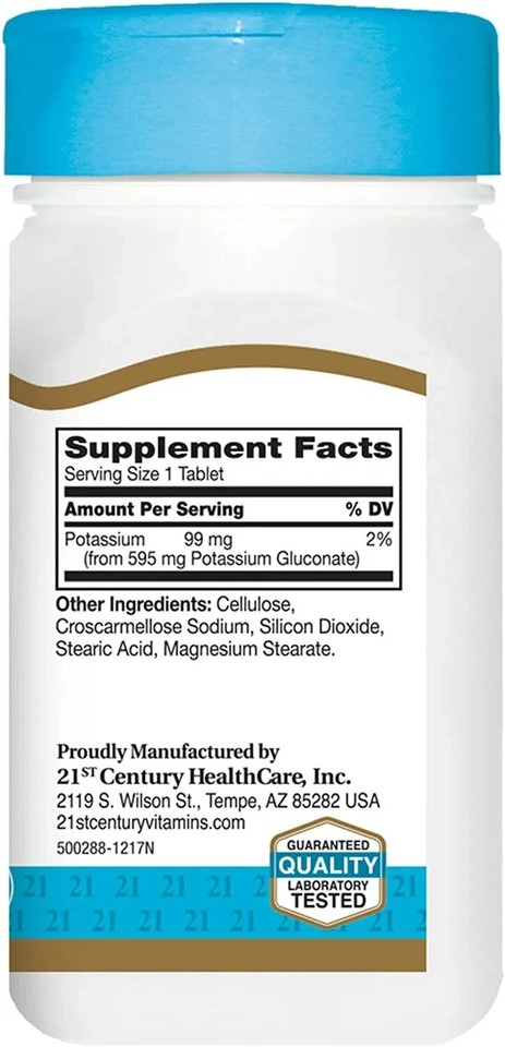 3 Pack Potassium Gluconate 595mg 330 Tabs (3x110) Exp. 2027 Heart ...