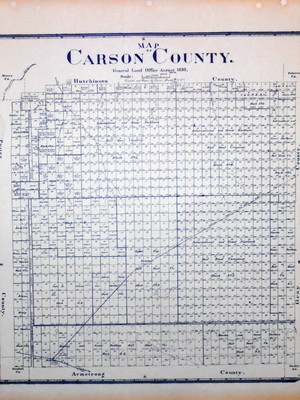 Old Carson County Texas General Land Office Owner Map Panhandle ...