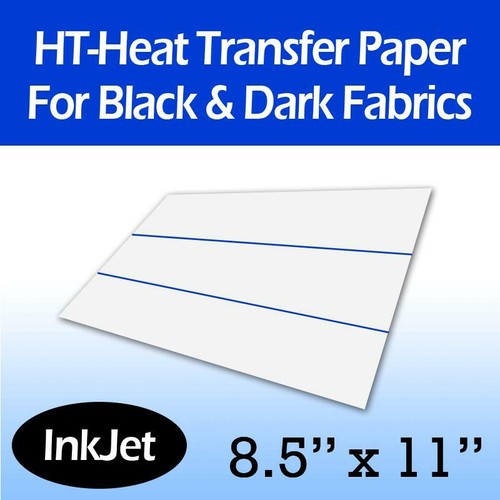 Inkjet sheets Iron On Transfer Paper for Dark Fabrics 8.5" x 11" (10 ...