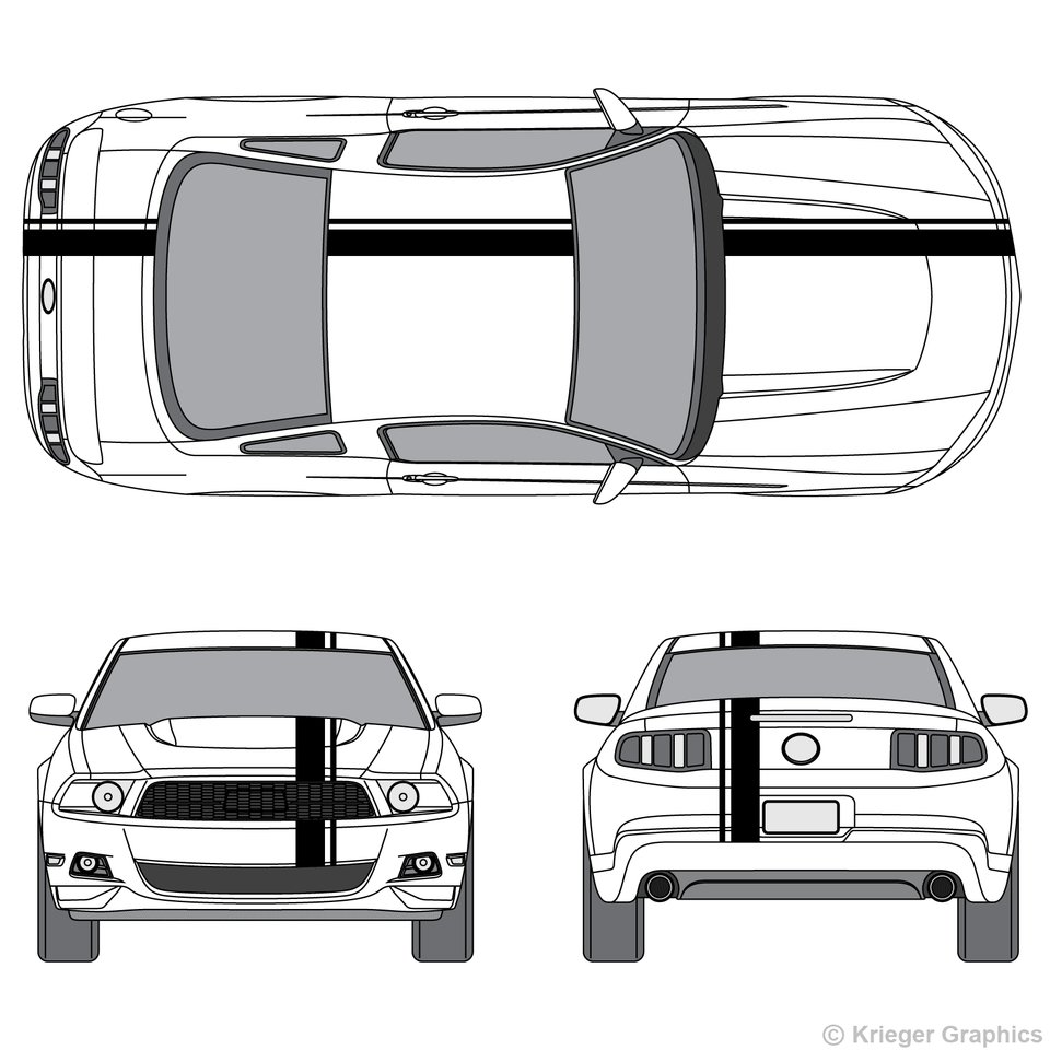 Single Offset Rally Racing Stripes 3M Vinyl Stripe Decals for Ford ...