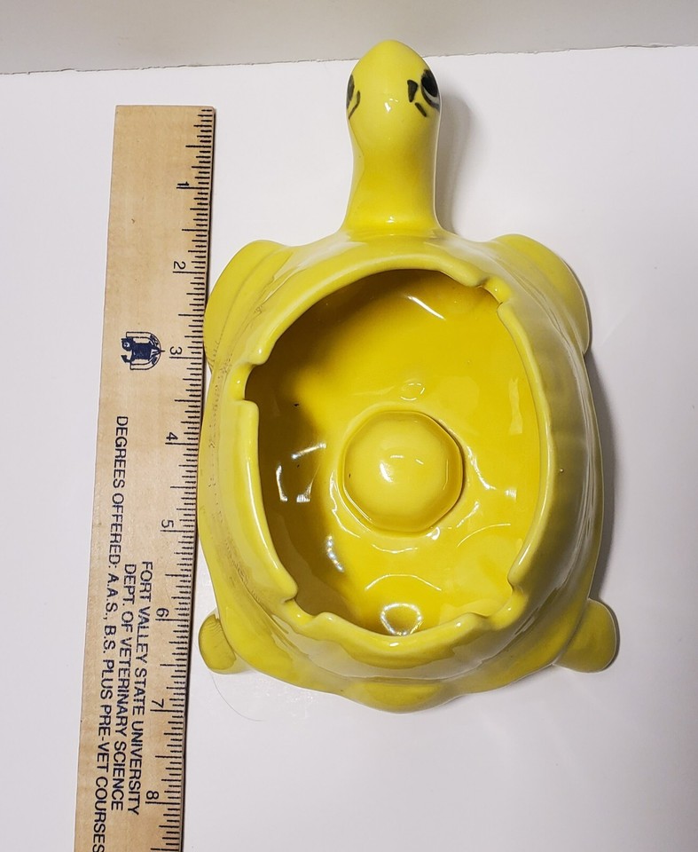 Vintage yellow ceramic turtle ashtray handmade in Florida. | eBay