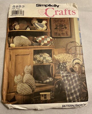 Vtg Simplicity Crafts #8983 Rabbit Pig Cat Duck Hen Rooster Pillow ...