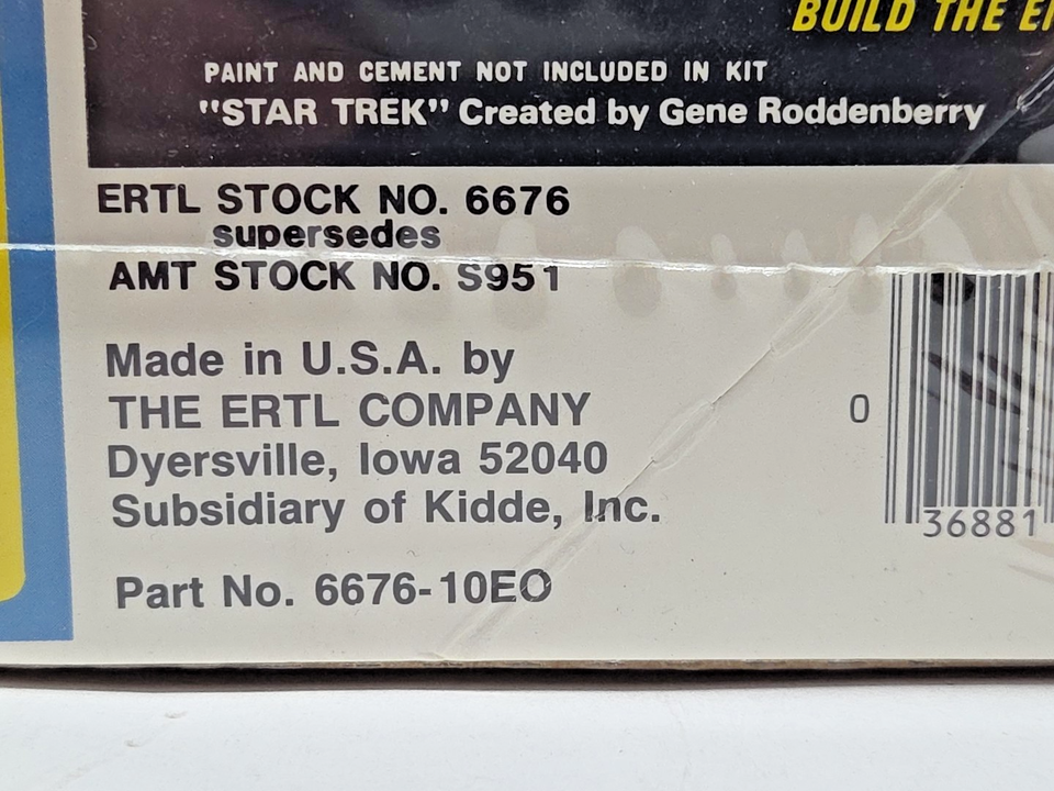 VTG Sealed RARE! 1983 Star Trek USS Enterprise Model Kit AMT 6676 ...