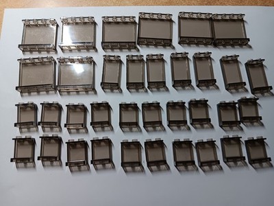LEGO BULK LOT OF 35 TRANS BLACK WALL/WINDOW PANELS 1X2X2 1X2X3 1X4X3 | eBay