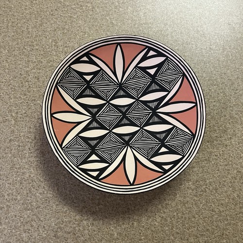 Vtg Native American Dean Reano Acoma Pueblo Art FULL SIZE Pottery Bowl ...