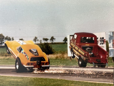 VRHTF NHRA VTG Cool "Bill Maverick Little Red Wagon Wheelstander 8" x ...