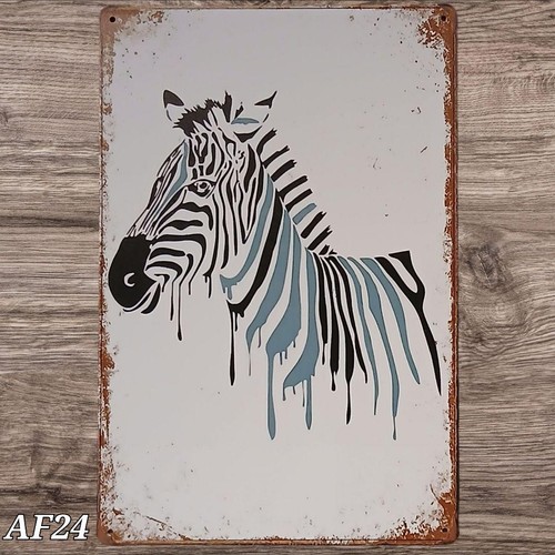 Vintage Zebra Animal Metal Sign Wall Decor Antique Style 30cm | eBay