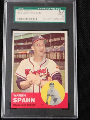 1963 Topps #320 Warren Spahn SGC 88 8 300 Win Club | eBay