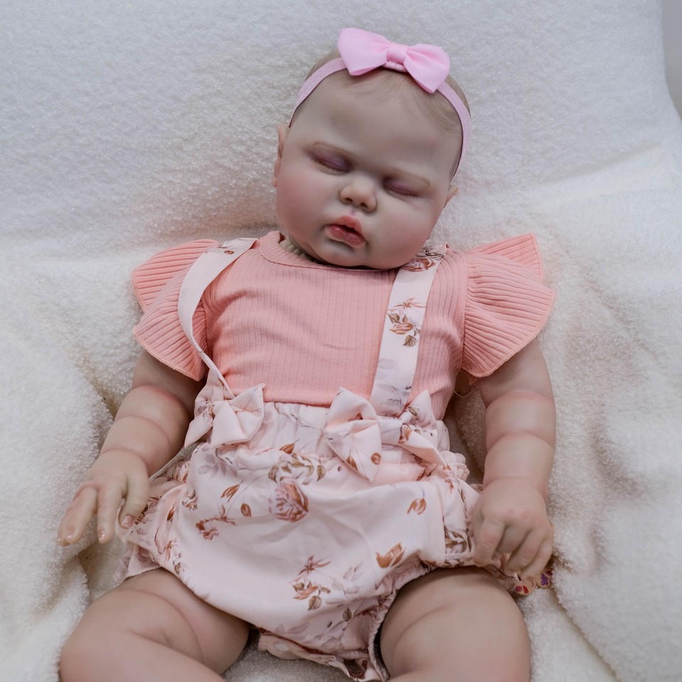 Realistic Chubby 24" Reborn Baby Dolls Soft Cloth Body Sleeping ...