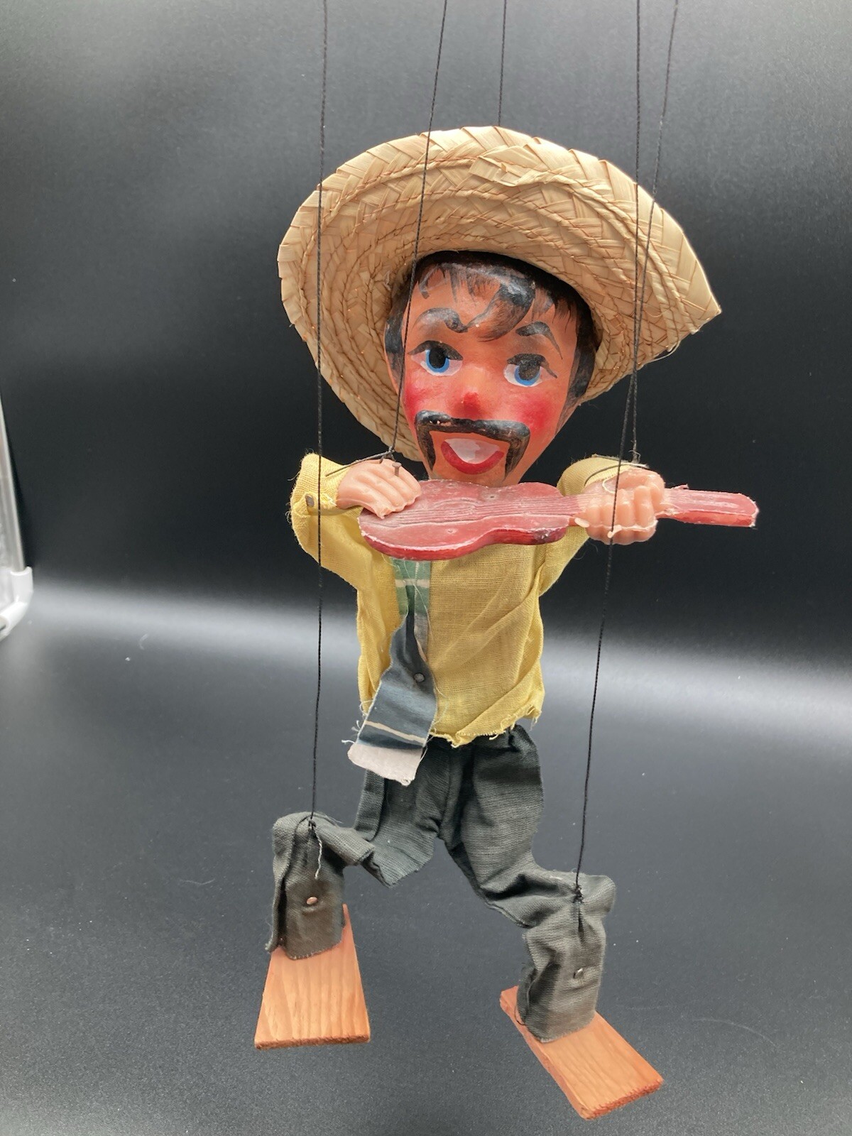 VINTAGE MEXICAN 14” SOMBRERO HAND MADE MARIONETTE STRING PUPPET ...