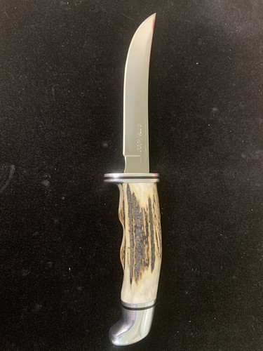 #5 Beautiful Fixed Blade Buck Knife With Bone Handle And Sheath | eBay