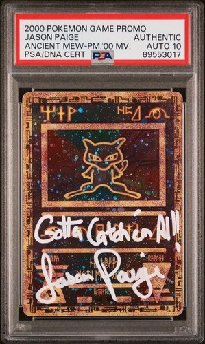 AUTO PSA 10 Jason Paige signed Ancient Mew 2000 Pokemon Game Movie ...
