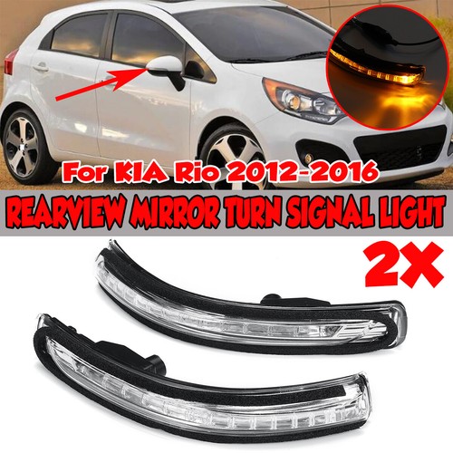 2x Turn Signal Light Wing Mirror LED Indicators For KIA Rio 2012-2016 ...