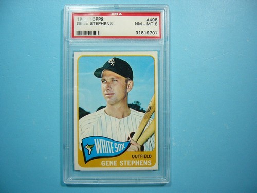 1965 TOPPS MLB BASEBALL CARD #498 GENE STEPHENS PSA 8 NM/MINT SHARP+ ...