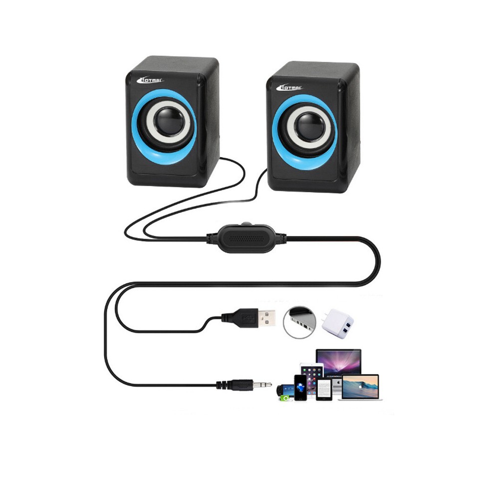 Portable Speaker USB Multimedia Powered Wired Mini Surround Subwoofer ...
