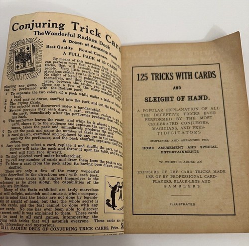 '125 Tricks With Cards or Sleight of Hand' Antique Magic/Card Trick ...
