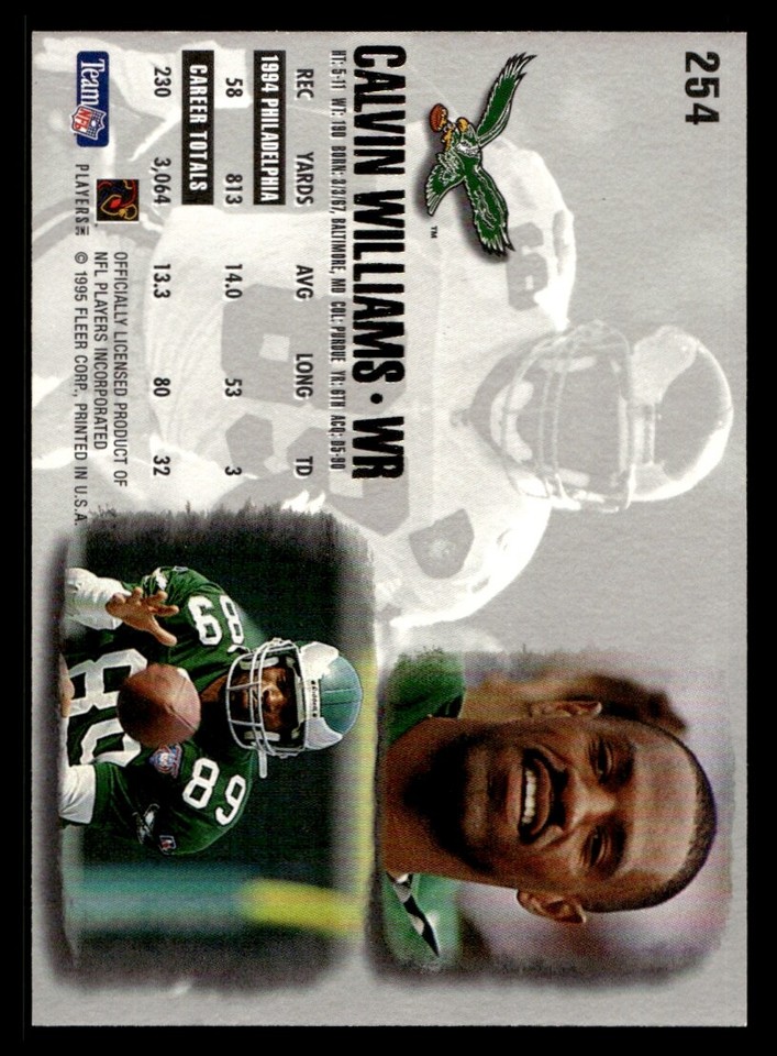 1995 Ultra Calvin Williams #254 Philadelphia Eagles | eBay