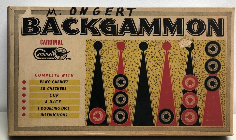 Backgammon Vintage Cardinal Board Game Complete with Instructions ...