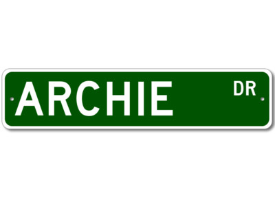Archie Drive Street Sign Personalized Custom Last Name Metal Sign ...