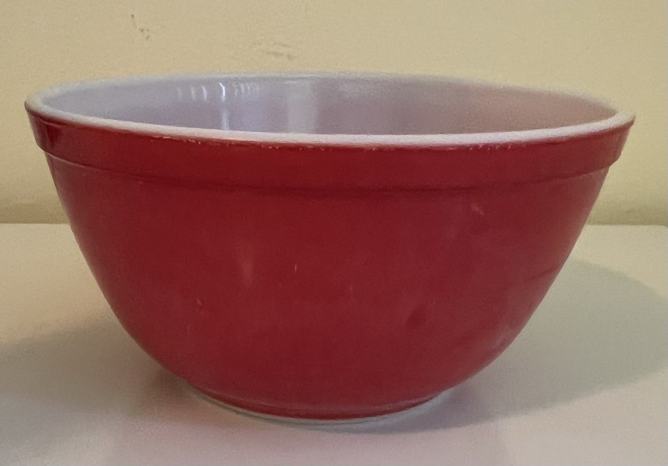 Vintage PYREX Bowl # 402 Primary Color Red 1 1/2 Qt Made In USA 7 ...