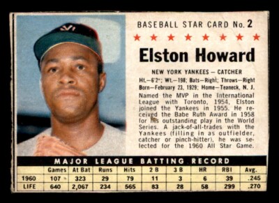 1961 Post Baseball #2 Elston Howard GD *e1 | eBay