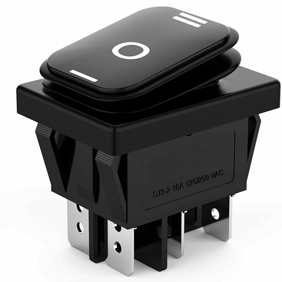 2PCS ON OFF ON Heavy Duty 6 pin DPDT Waterproof Boat Marine Toggle ...