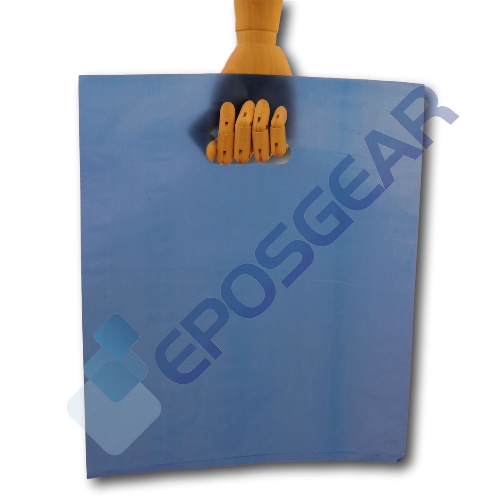 100 Large Blue Punch Out Handle Gift Fashion Party Market Plastic ...