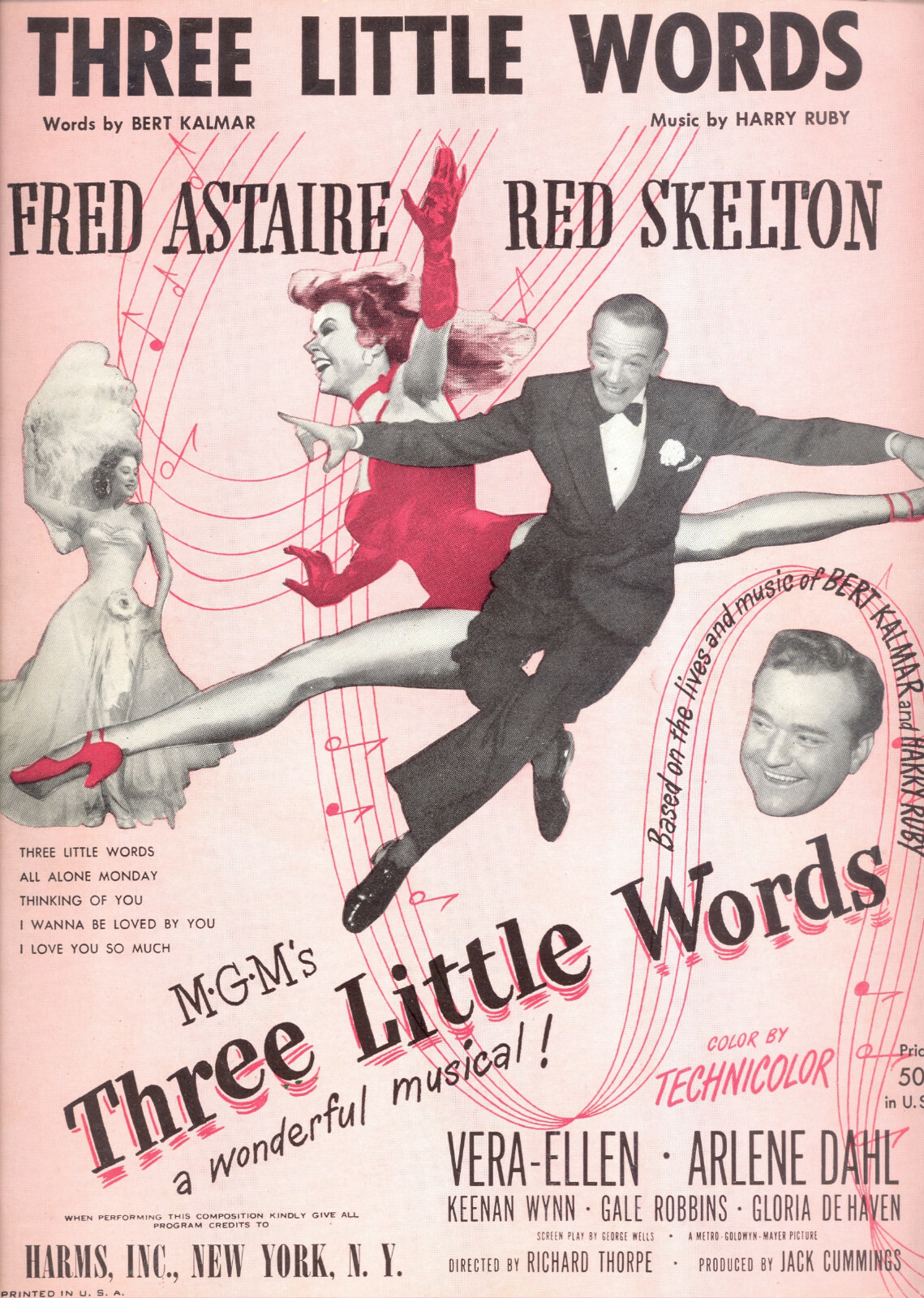 THREE LITTLE WORDS Sheet Music "Three Little Words" Fred Astaire Vera ...