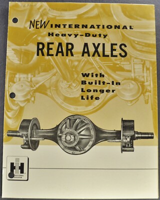 1958 International Truck Rear Axle Brochure Semi Dump Tanker Excellent ...