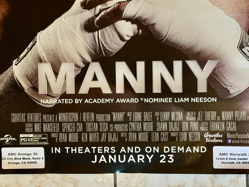 Manny Pacquiao ‘Manny’ Film Documentary Movie Poster • Original 27”x 40 ...