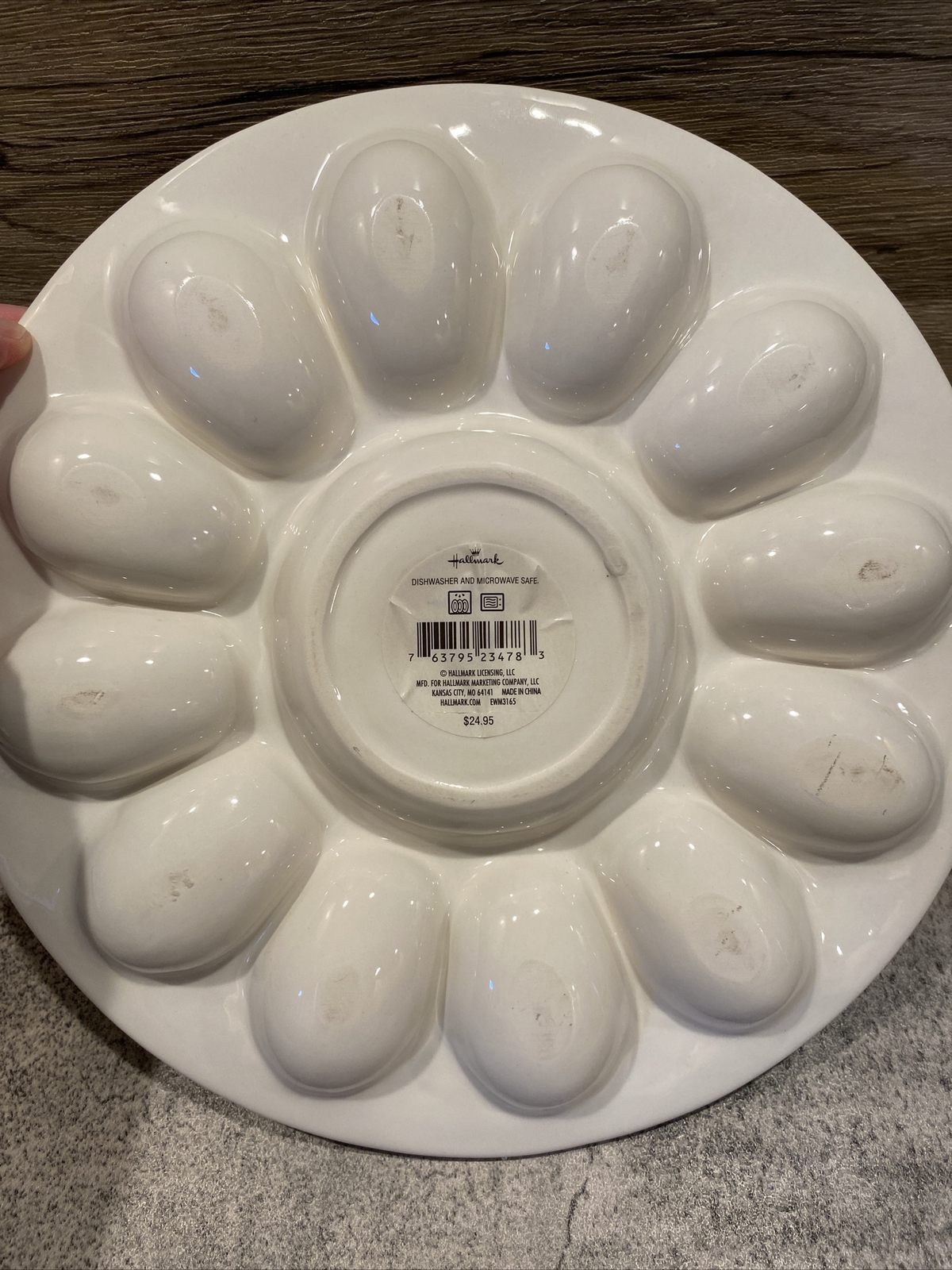 Easter Egg Dish Plate Vintage Hallmark Deviled Egg Large White Cream ...