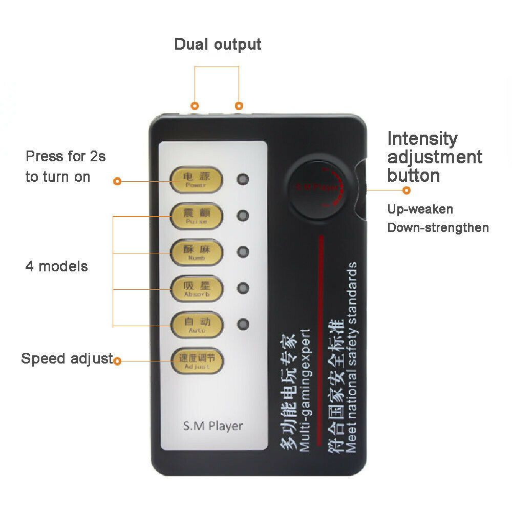 Male E-Stim Shock Cock Ring Chastity Cage Enhancer Nipple Sucker Device ...