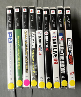 9 game PSP lot - Madden 08, NBA Live, MLB the Show, MLB 2k8 ...