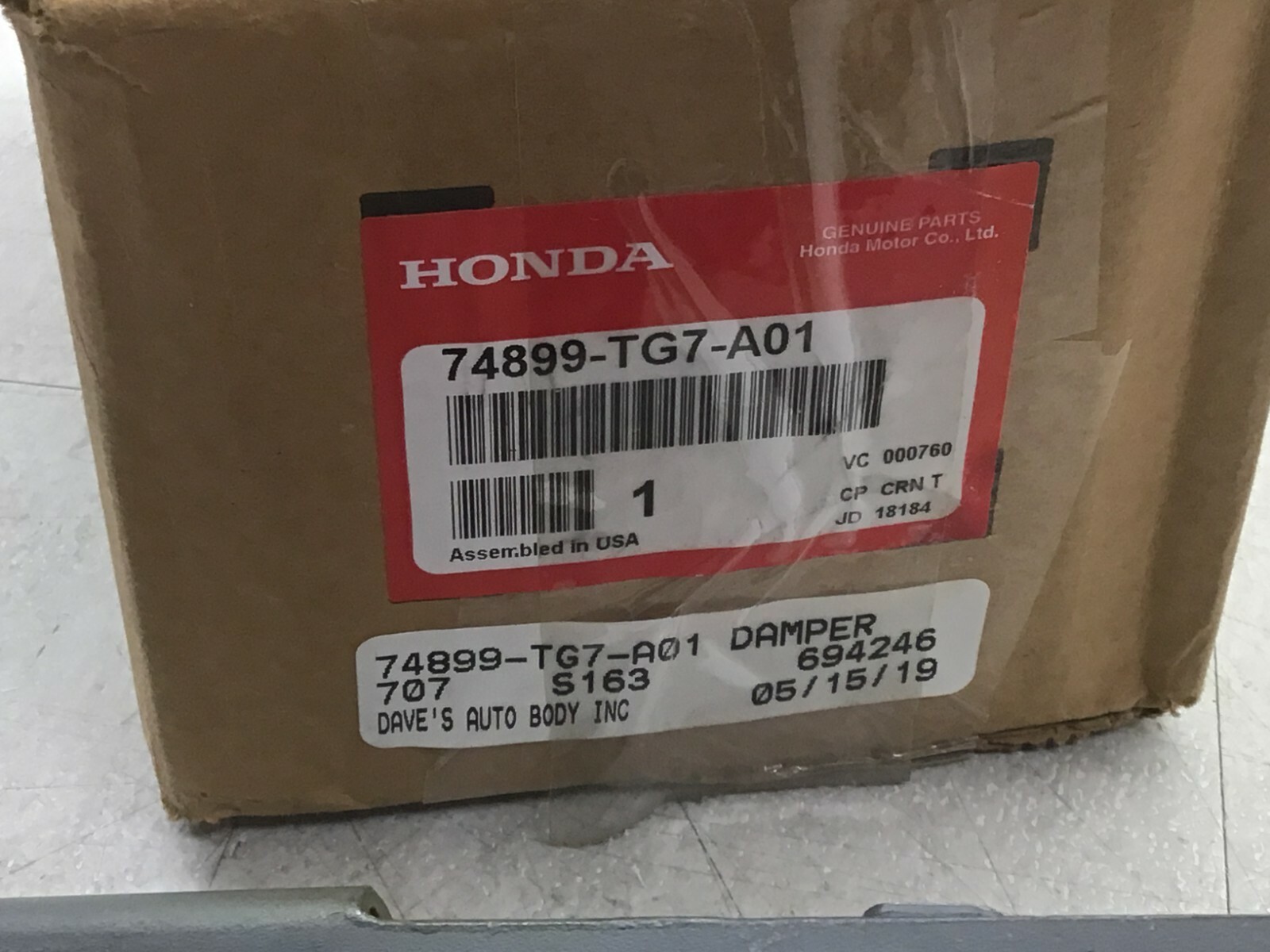 Honda Passport Pilot OEM Tailgate Dynamic Damper 74899-TG7-A01 | eBay