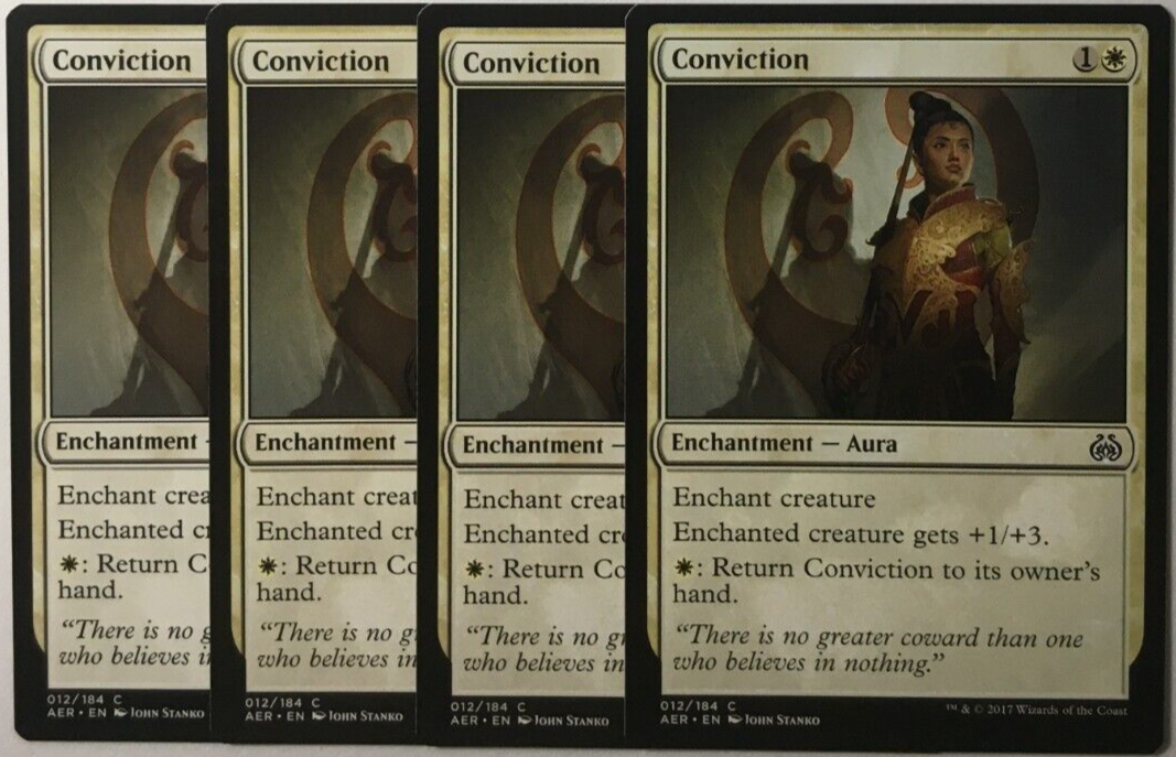 MTG 4X CONVICTION 012/184 AETHER REVOLT COMMON NEAR MINT-PLAYSET | eBay
