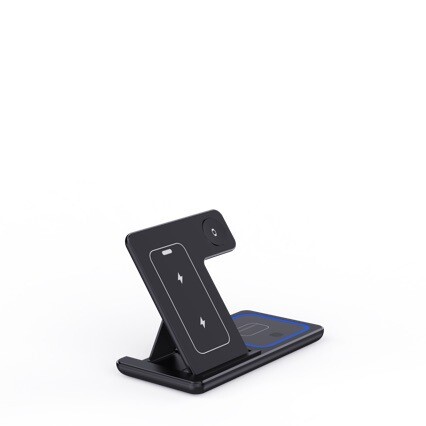 Fast Wireless Charger 15W 3 In 1 LED Stand Foldable Charging Station ...