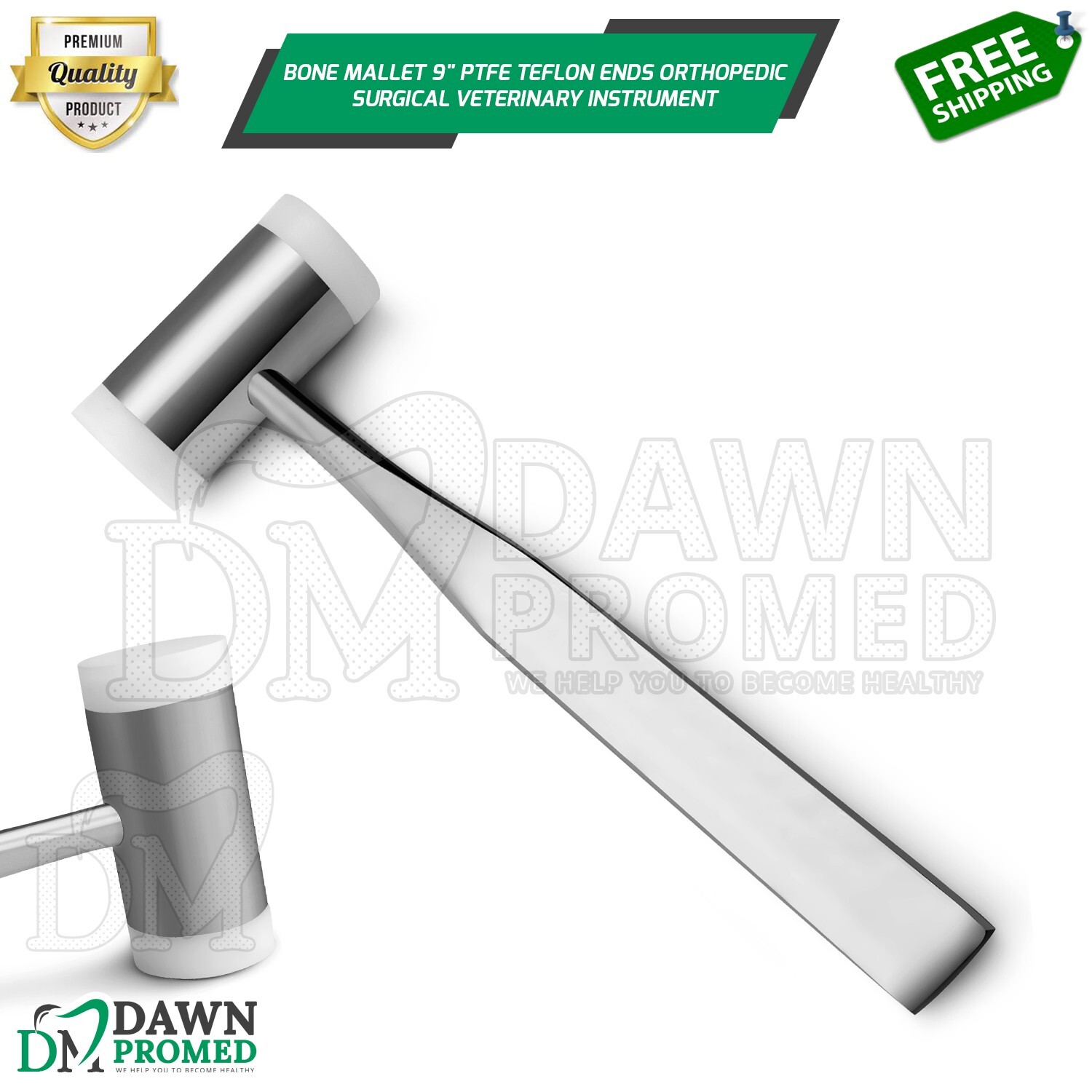 Bone Mallet 9" PTFE Teflon Ends Orthopedic Surgical Veterinary Inst ...