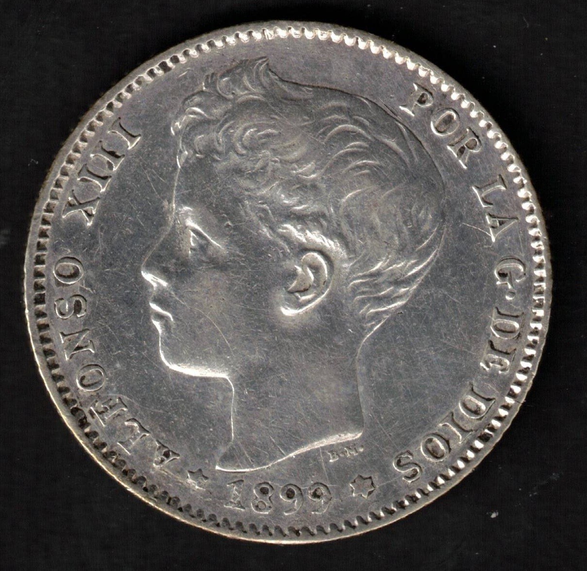 Spain Coin 1 Peseta Alfonso XIII 1899 Sgv Silver | eBay