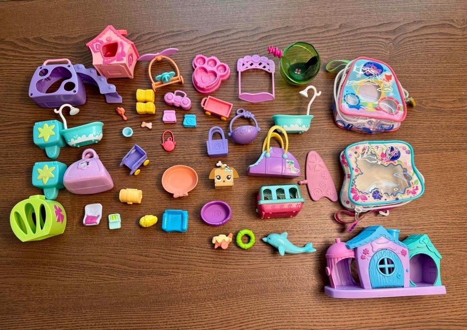 Hasbro LPS Littlest Pet Shop LARGE LOT of 50 Pets & Over 40 Accessory ...