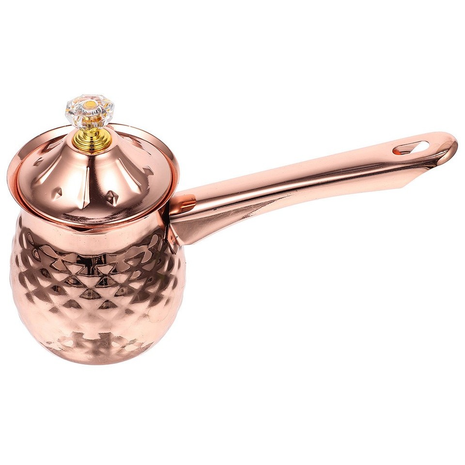 Stainless Steel Turkish Coffee Pot Small Pot With Rose Handle 600 ml ...