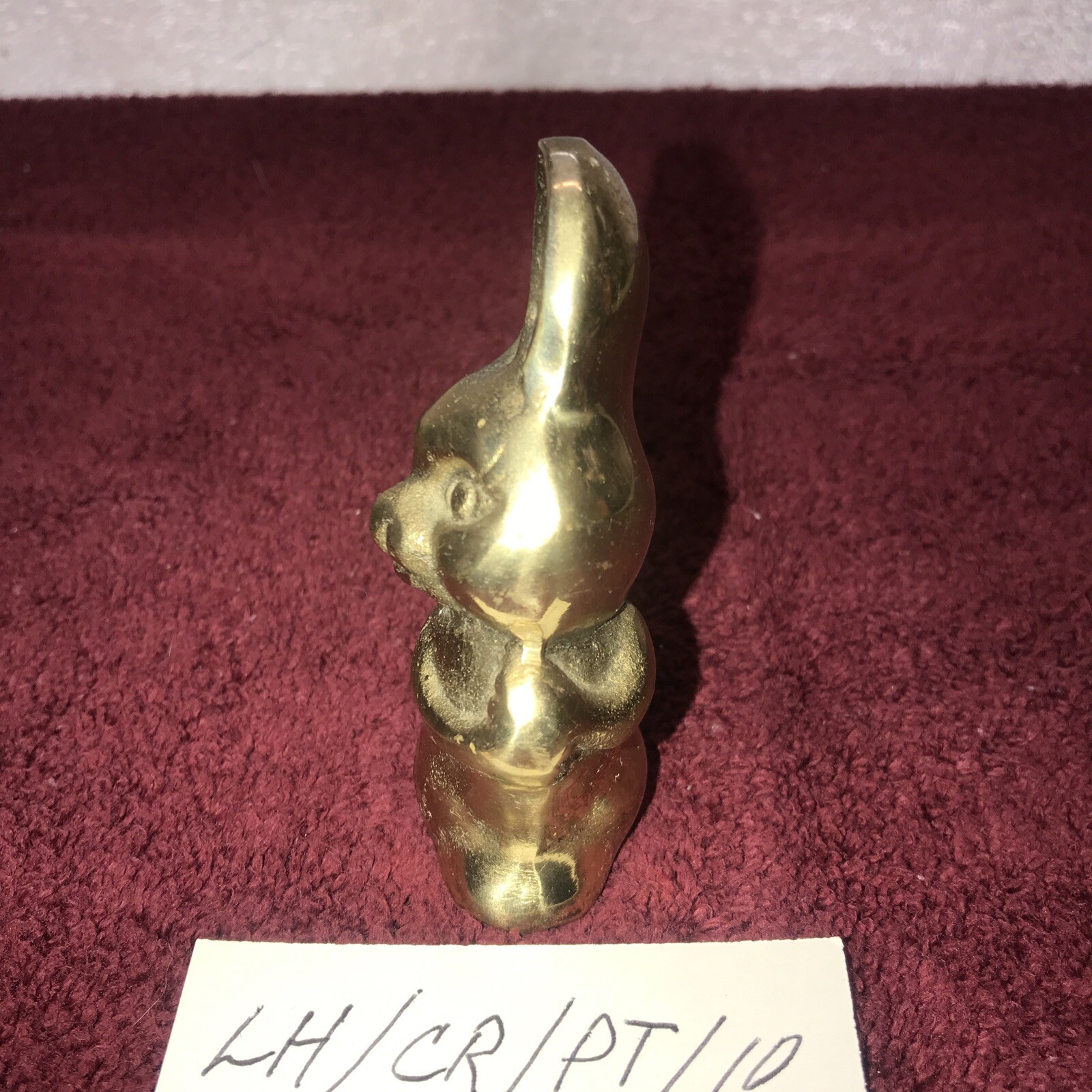 Vintage Brass Rabbit Figurine Leonard Solid Brass Miniature Paperweight ...