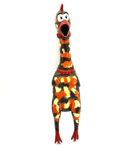 Dog Shrilling Rubber Chicken Chew Toy Squeeze Screaming Rooster ...