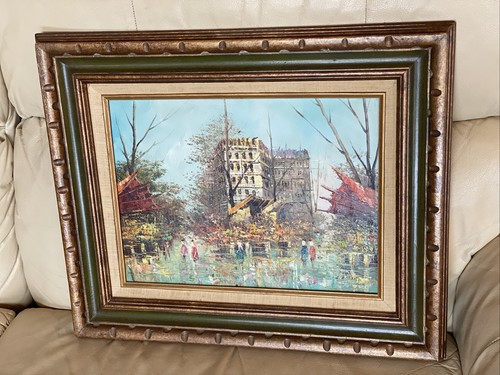 FRENCH IMPRESSIONIST L ALEXIS ARTIST FRANCE PARIS STREET SCENE FRAMED ...