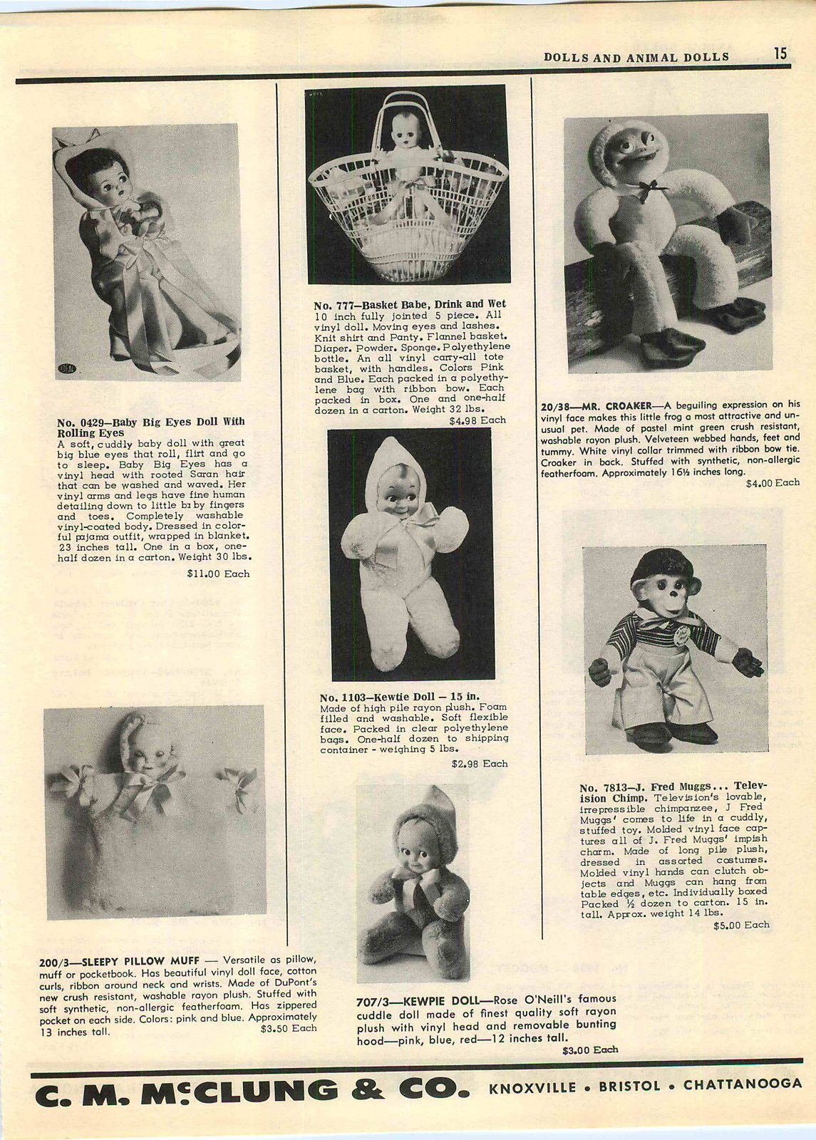 1957 ADVERT Rose O'Neill Kewpie Doll Dolls Mr. Croaker J Fred Muggs Scot Muggsy | eBay