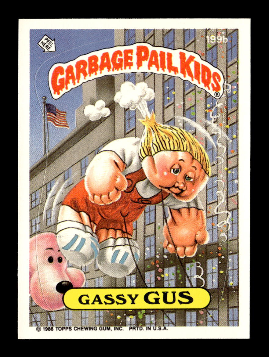 1986 Topps #199b Gassy Gus Garbage Pail Kids GEM-MT Sticker Card *E710 ...