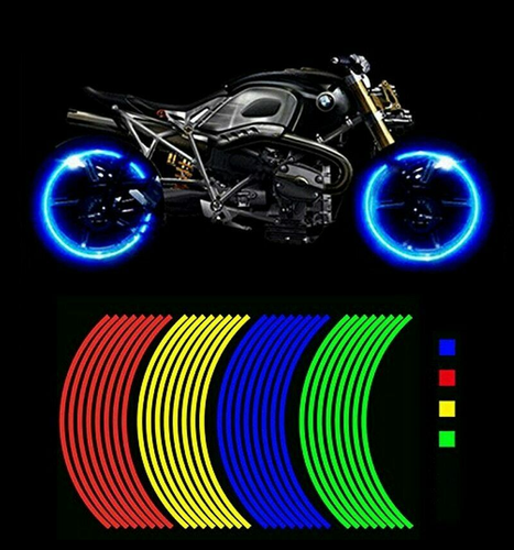 16X8mm Reflective Bike Wheel Rim Sticker Hi Vis Safety Bicycle Cycling ...